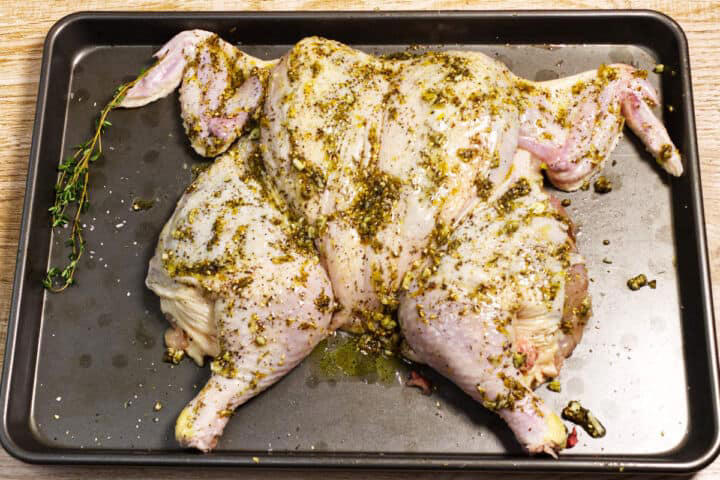 Roast spatchcock chicken with za’atar