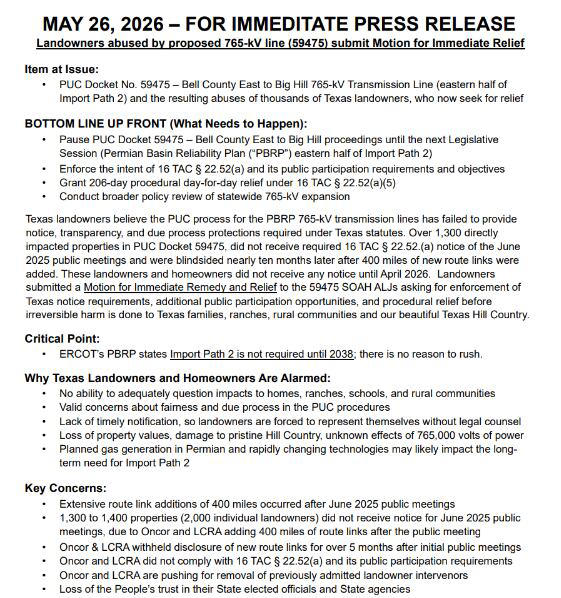 Oncor responds to Bell County landowners’ claims of inadequate ...