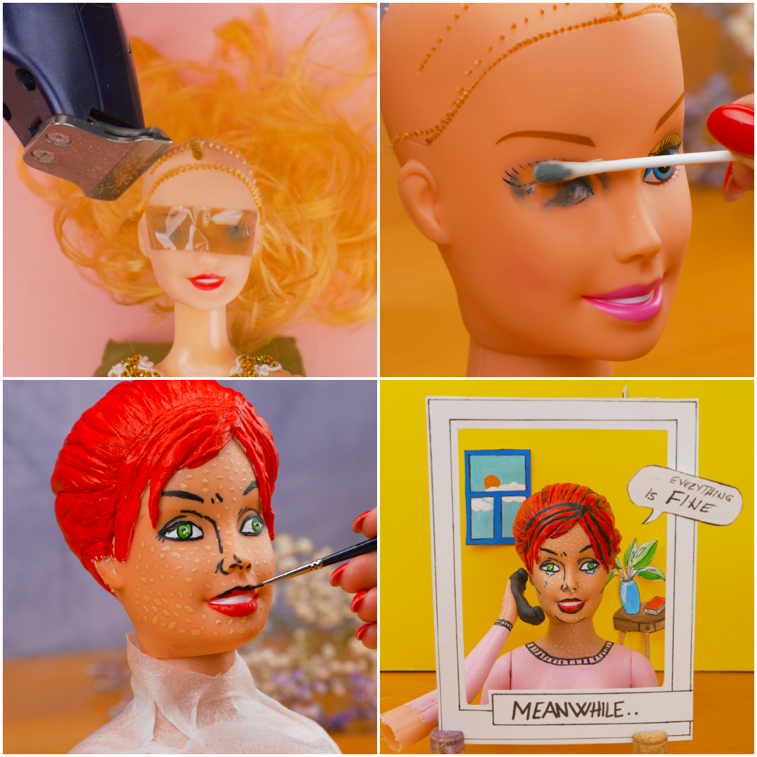Turning Barbie into decorations!😍