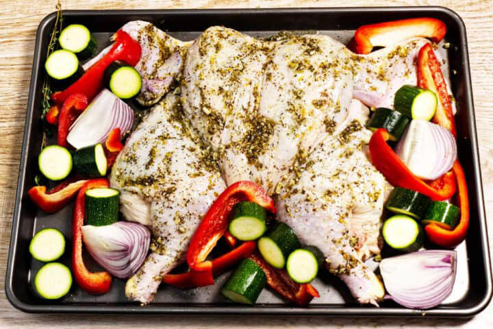 Roast spatchcock chicken with za’atar