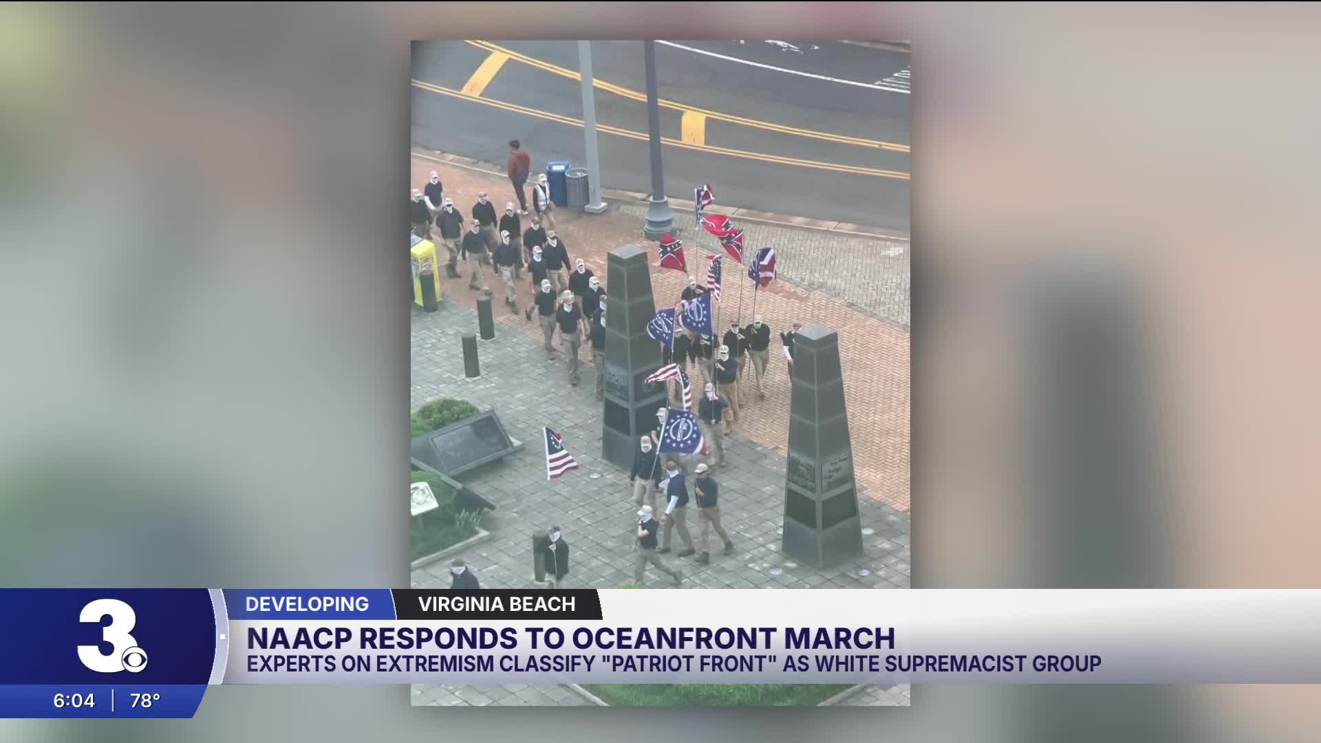 White supremacy group 'Patriot Front' marches in Virginia Beach, NAACP ...