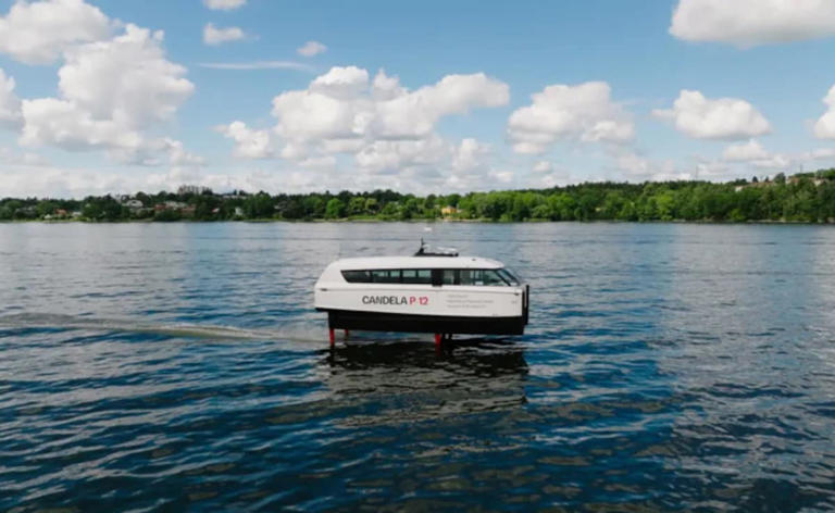 First electric hydrofoil flying boat 'Candela P12' launched in Mumbai ...
