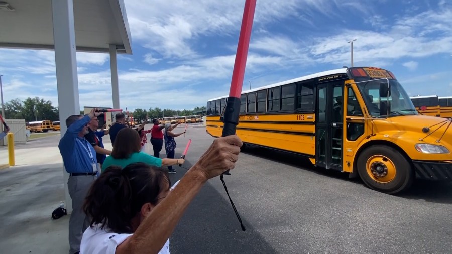Last day of school celebration held for Manatee County bus drivers