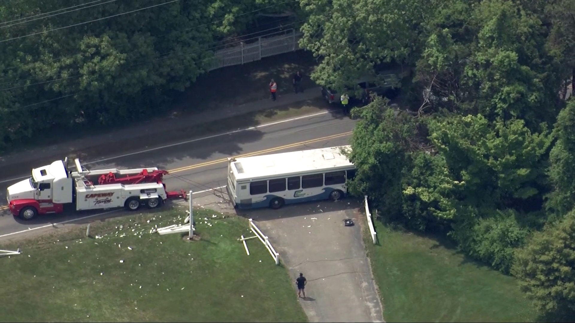 5 hospitalized in bus crash on Cape Cod