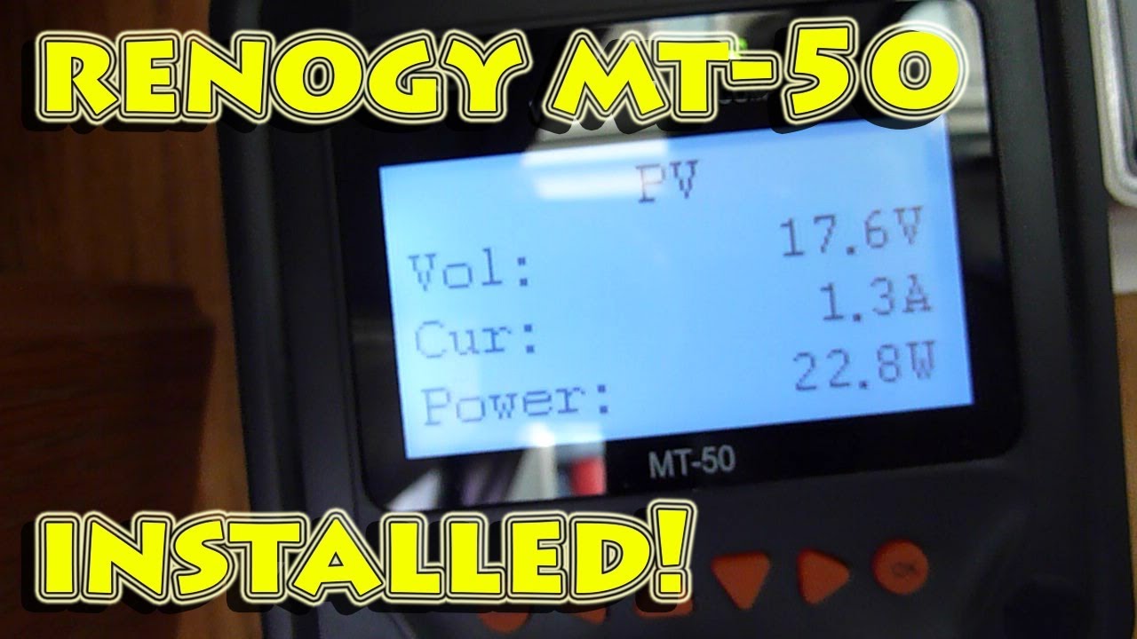 Renogy MT-50 solar remote tracer meter monitor install in full time ...