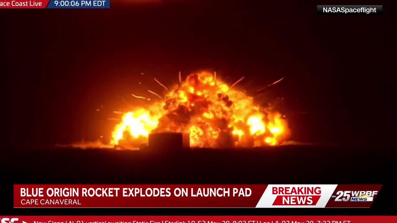 Blue Origin rocket explodes during test at Kennedy Space Center