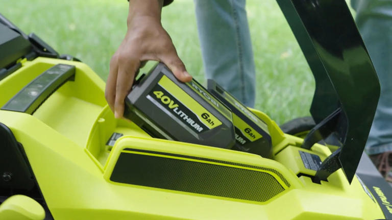 How long do Ryobi 40V lawn mowers last on a single charge?