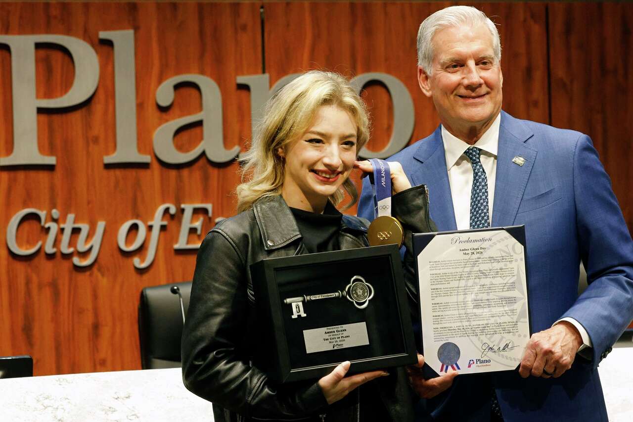 Olympic figure skater, gold medalist Amber Glenn recognized at public ...
