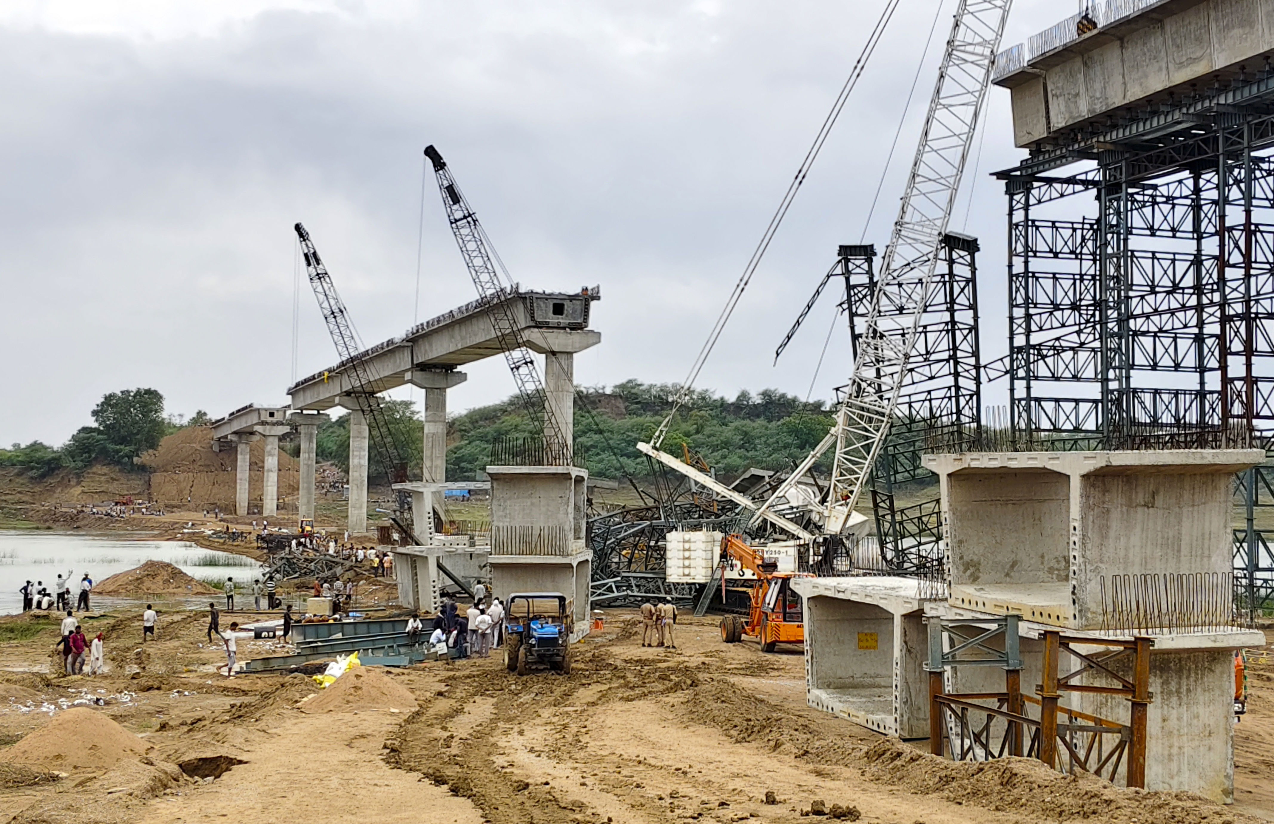 Part of under-construction bridge collapses in UP following storm, six ...