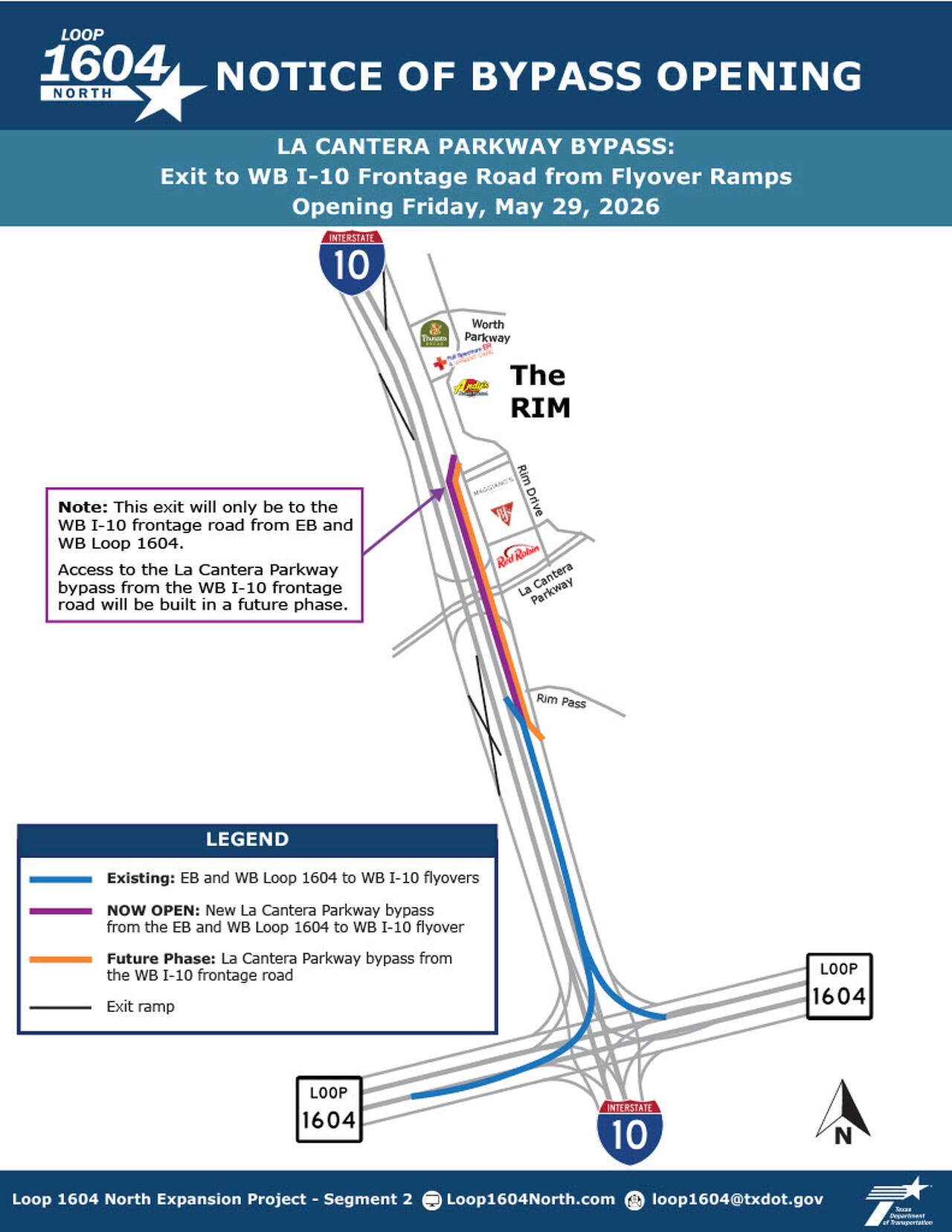 New bypass ramp set to open near I-10, Loop 1604 interchange