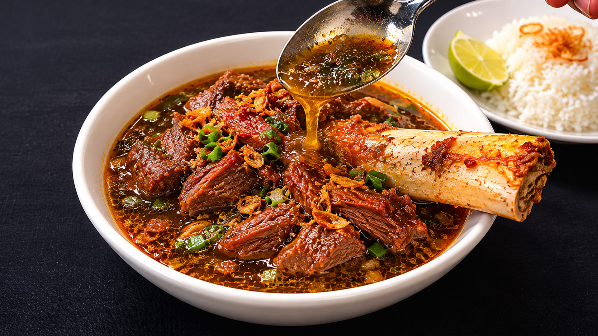 Sop konro and tahu tek show the variety of Indonesian comfort food