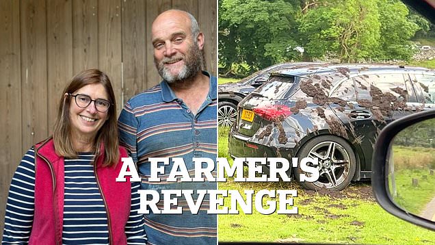Furious farmer sprays dozens of cars with slurry during heatwave