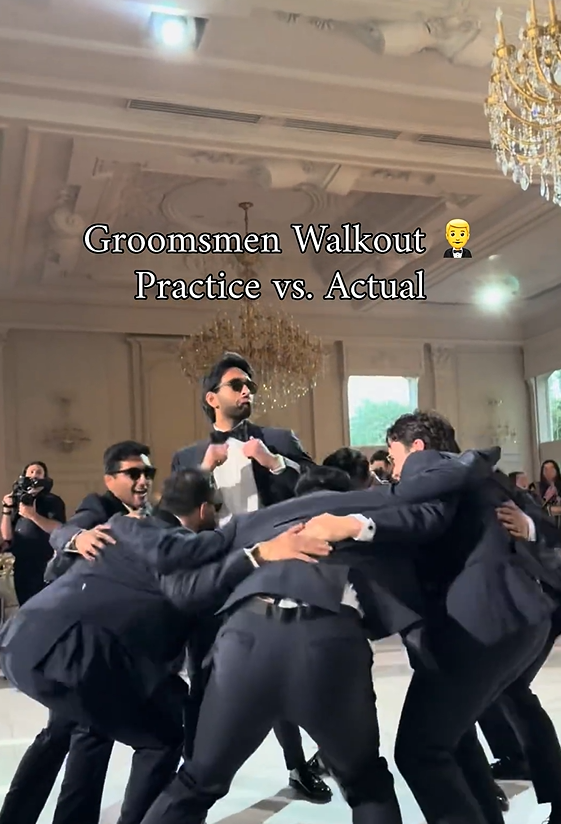 Groomsmen walkout practice vs reality