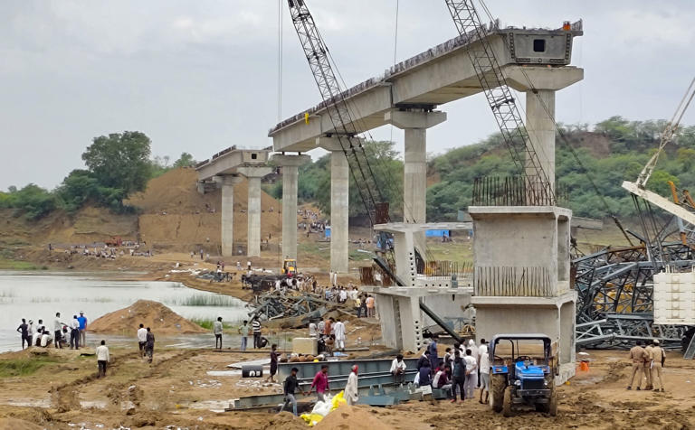 Part of under-construction bridge collapses in UP following storm, six ...