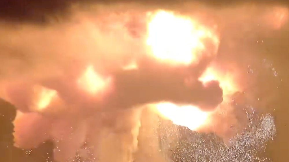 Blue Origin rocket explodes on launch pad during engine-firing test