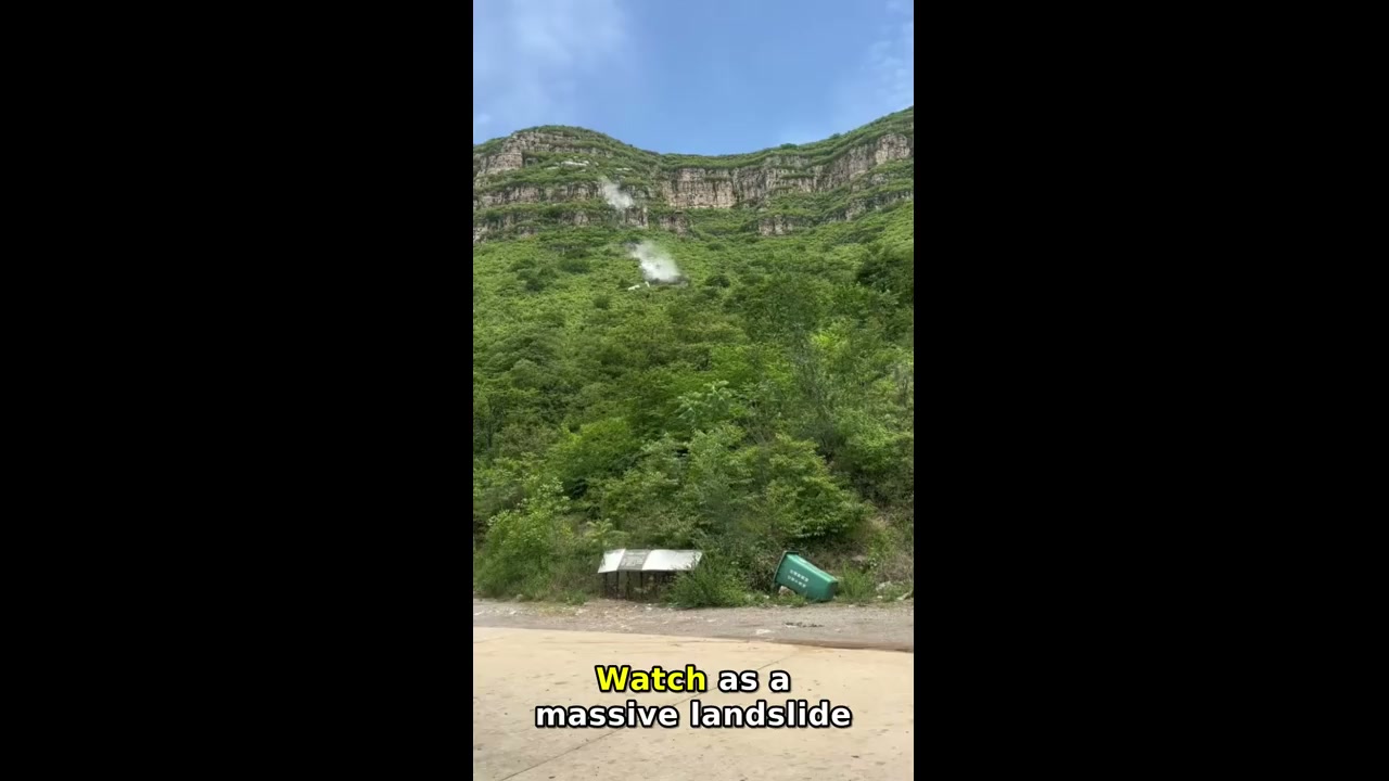Massive landslide rocks Yanshan Mountains!