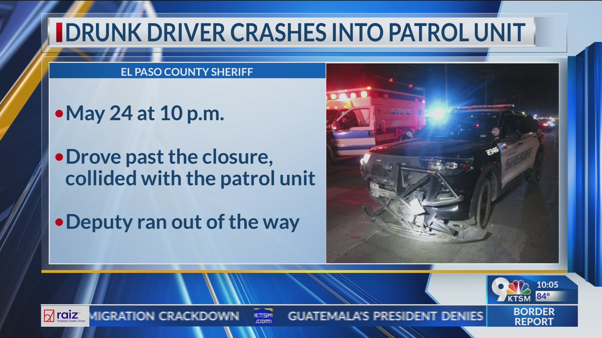 Man arrested for DWI after crashing into sheriff’s patrol unit