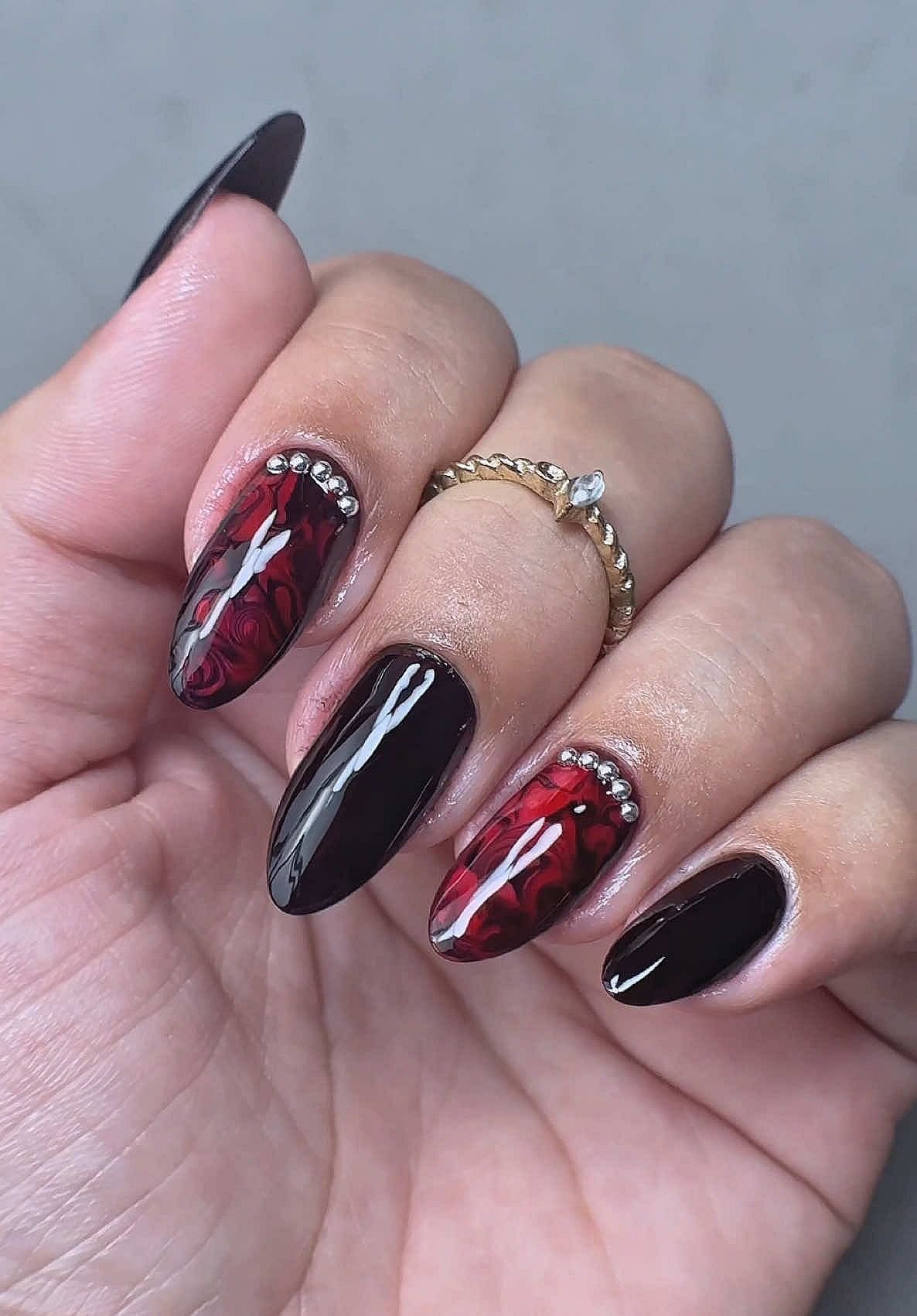 Vampire inspired nail art tutorial
