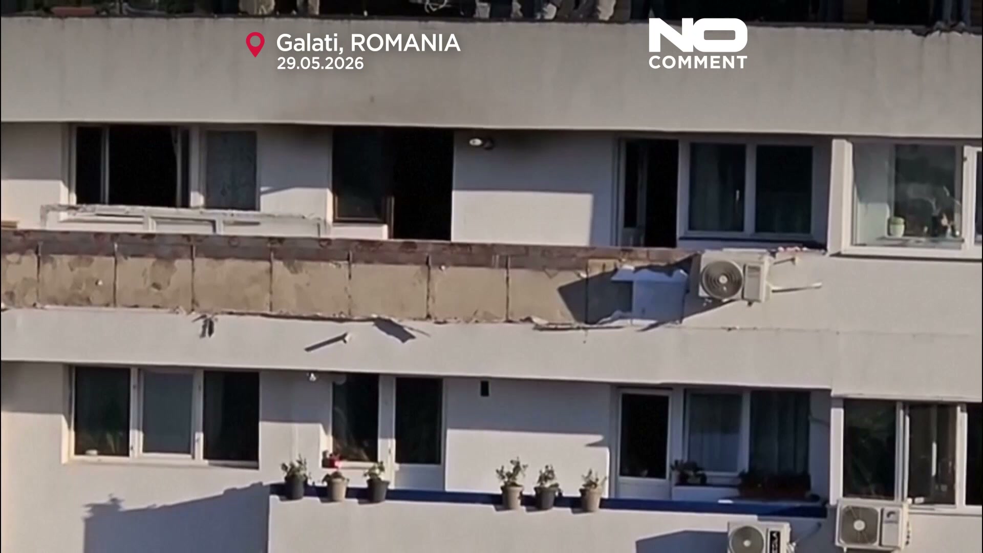Romania: First footage shows damage after drone hits residential block ...