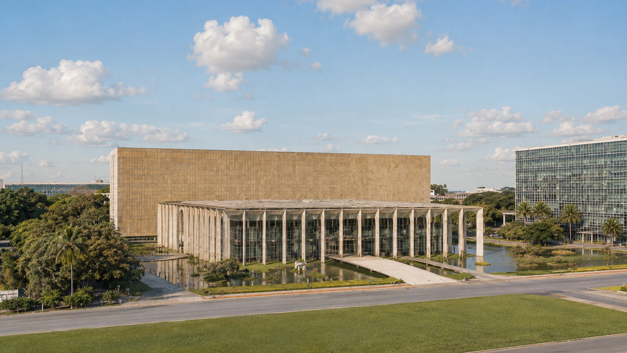 Já viu o Palácio Itamaraty, em Brasília, de cima assim?