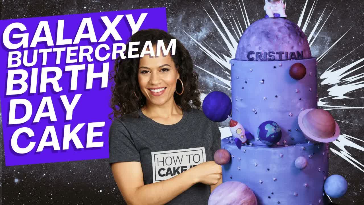 How to design a space-themed birthday cake using buttercream