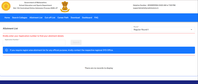 FYJC admission 2026: Maharashtra CAP round 1 allotment list released at ...
