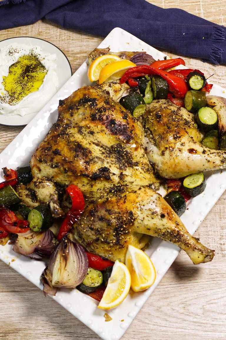 Roast spatchcock chicken with za’atar