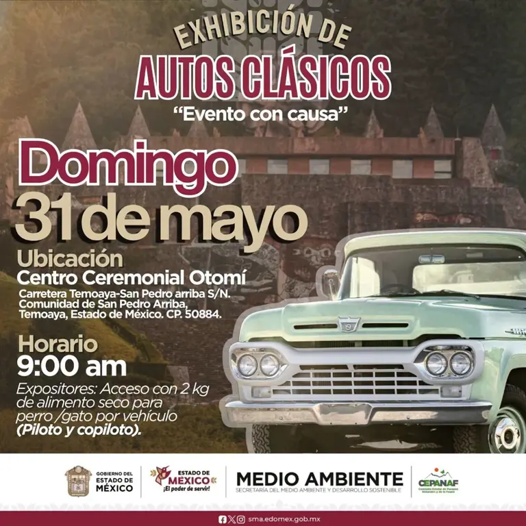 Fin de semana de exhibición de autos clásicos con causa en el Edomex