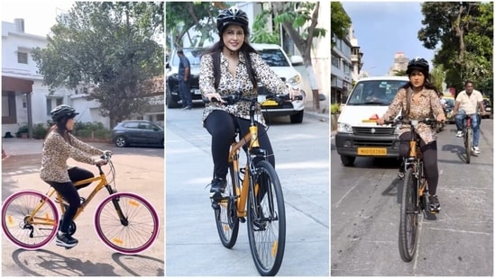 Maharashtra CM wife Amruta Fadnavis swaps car with cycle for 5-7 km ...