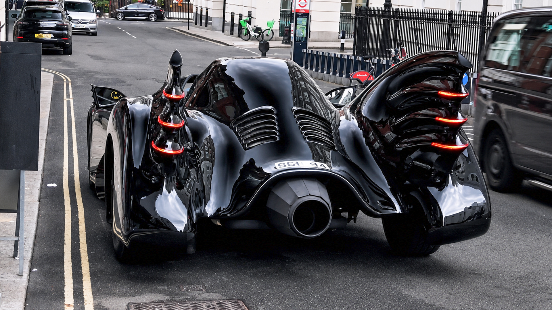 Billionaire seen in Batmobile style hypercar in London