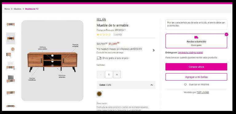 Liverpool pone a precio de regalo mueble de TV armable de aglomerado y ...