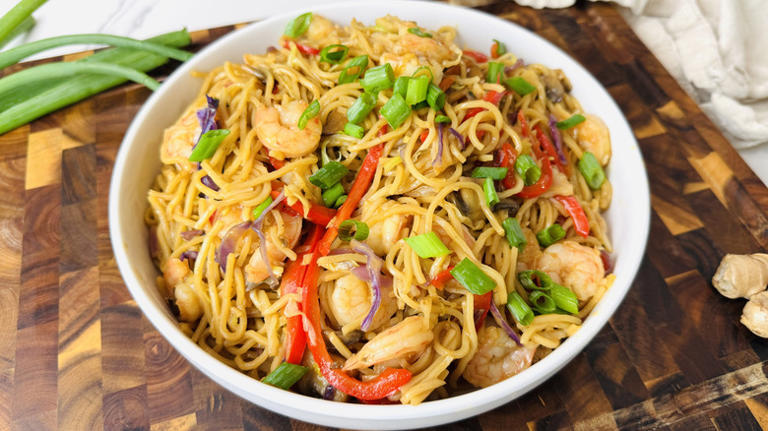 Shrimp lo mein recipe