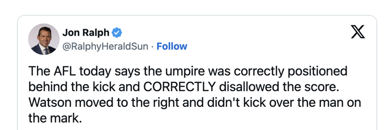 Twist in Nick Watson incident as AFL respond to Kane Cornes and ...