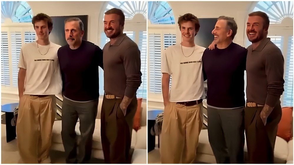 Even David Beckham and son Cruz couldn't keep their calm around Steve ...
