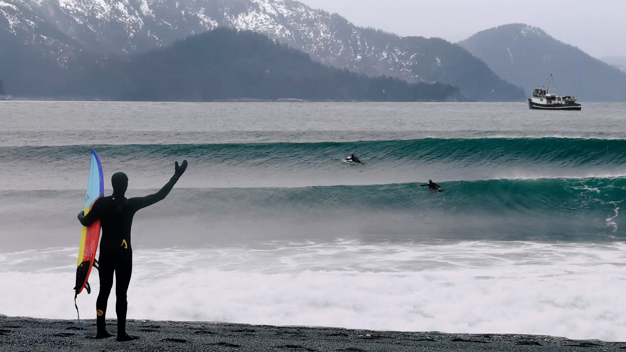 Surf report: Water temp (3°C/37°F) waves (good to epic) crowd (1 bear)