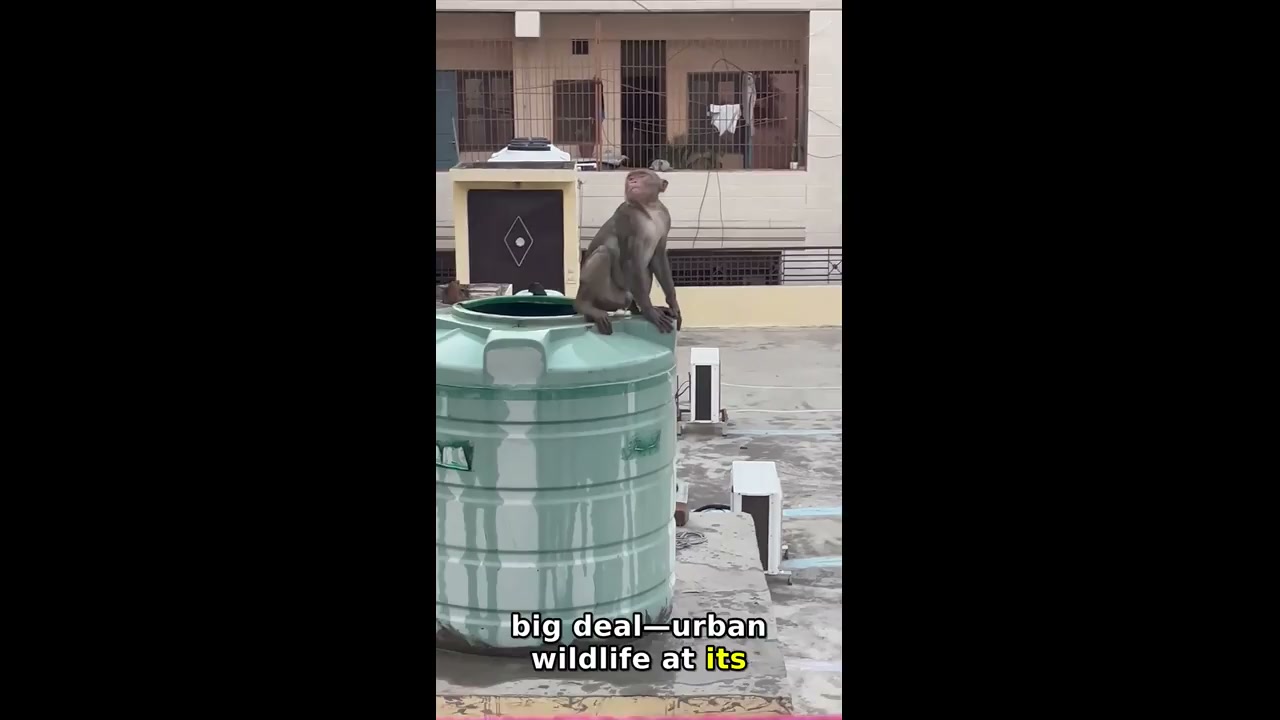 Monkey takes a splash in Delhi water tank!