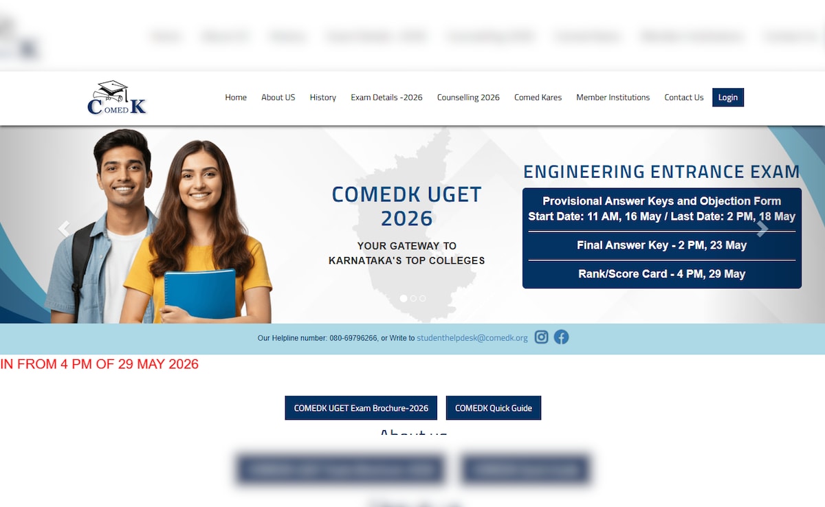 COMEDK UGET 2026 result to be out today @ 6PM; check direct link and ...