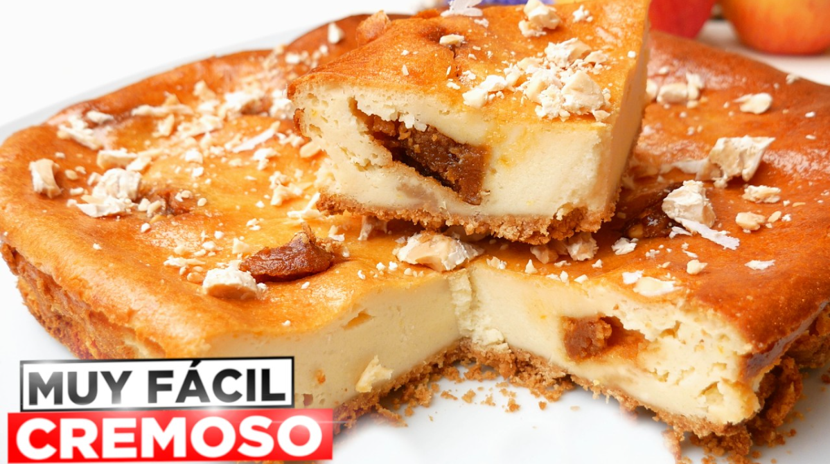 Tarta de queso y turrón de la abuela postre fácil y delicioso