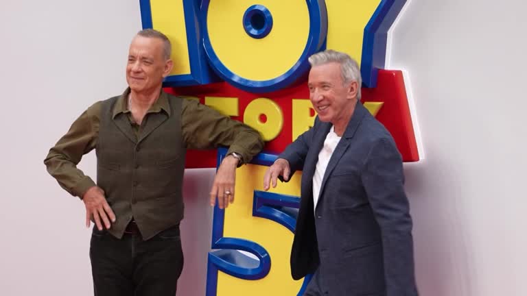 Tom Hanks, Tim Allen reunite at 'Toy Story 5' premiere in London