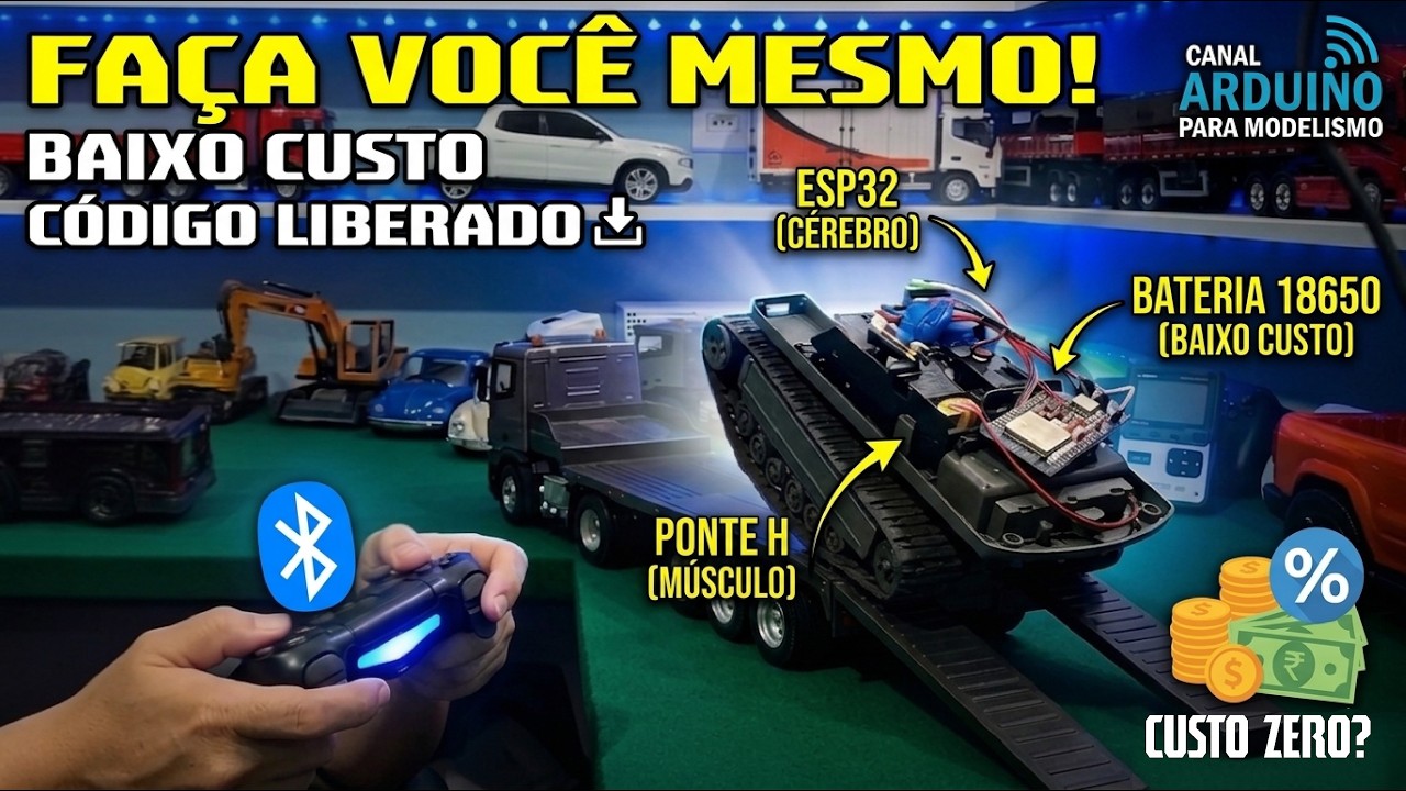 Controle total: escavadeira para tanque RC