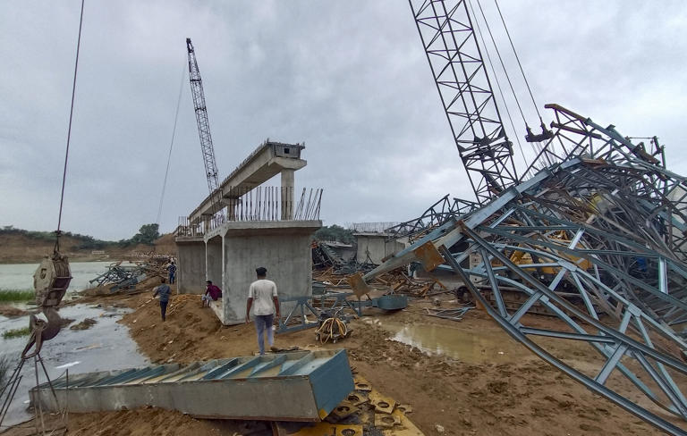 Part of under-construction bridge collapses in UP following storm, six ...