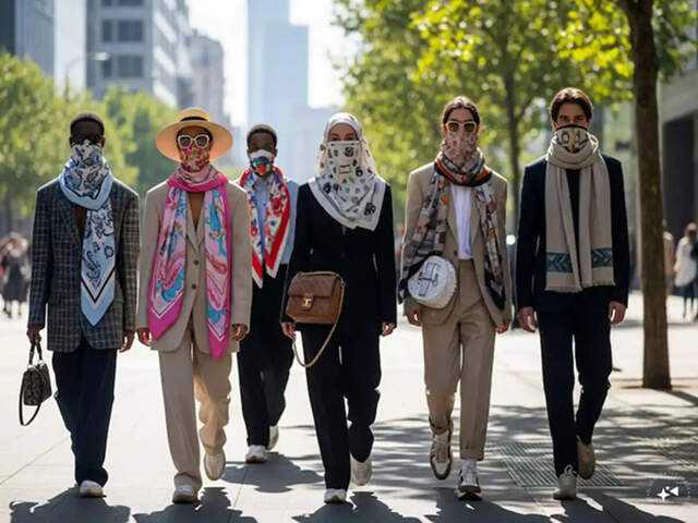Stylish face covering techniques for summer protection