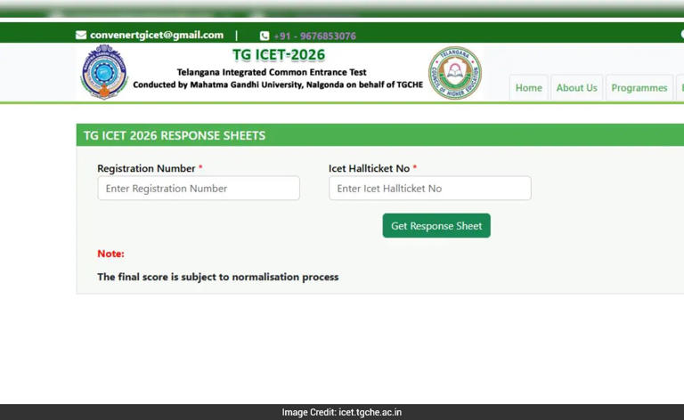 Telangana ICET answer key 2026 out: Check response sheet link here