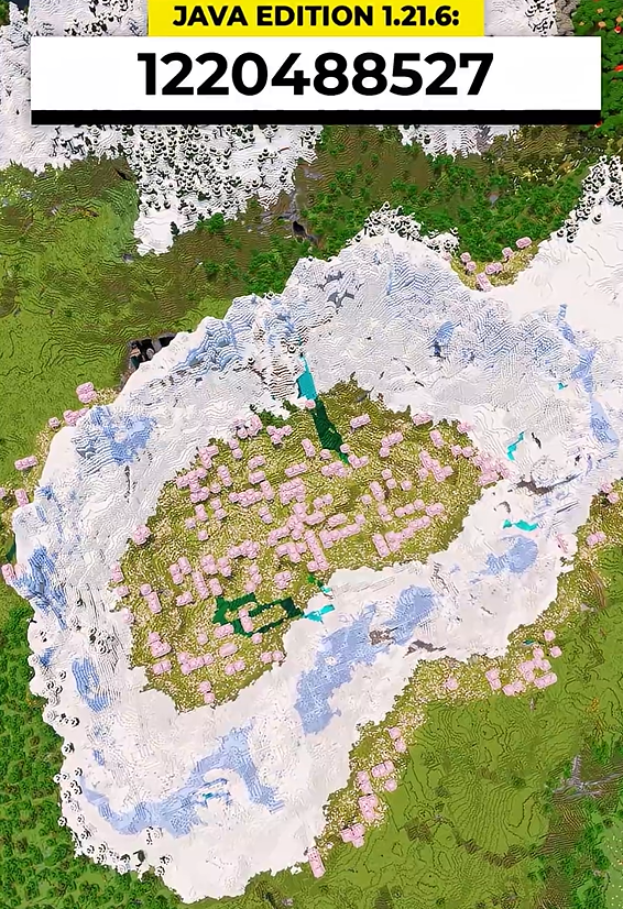 Minecraft cherry grove mountain circle seed | Stunning survival world spawn