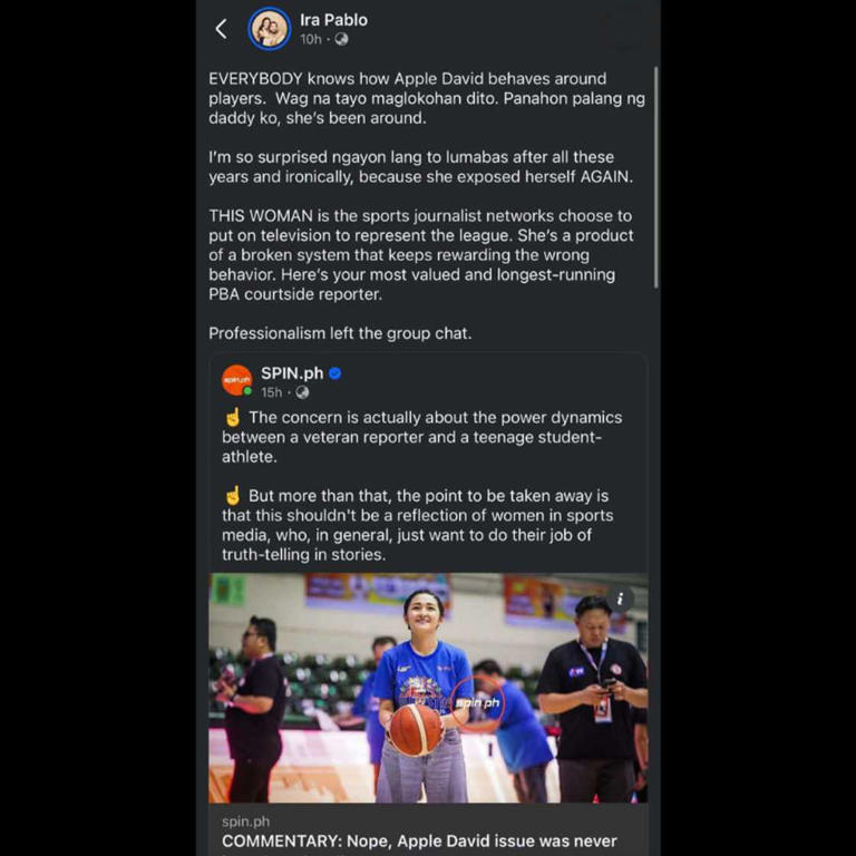 Ira Pablo, may matinding banat kay Apple David sa gitna ng kontrobersiya