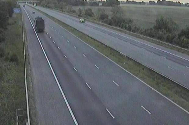 Abandoned car set alight on North Yorkshire motorway
