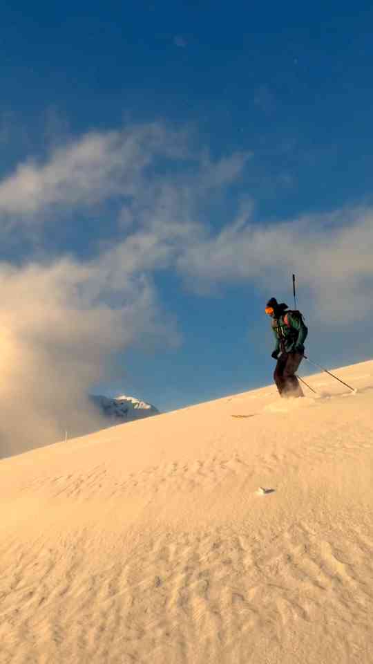 Skiing into a sunset you won’t believe