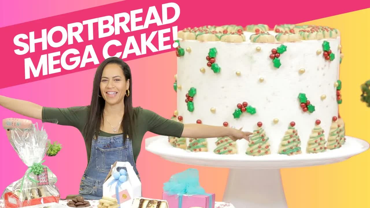 Make mini cake gifts from a big shortbread cake