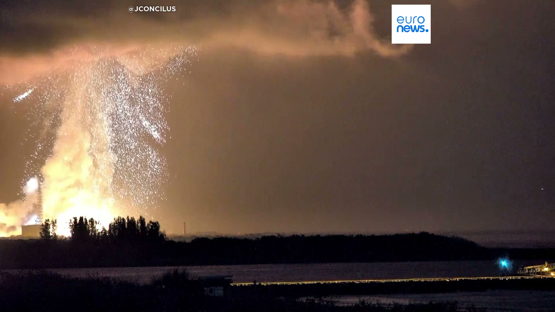 Moment Blue Origin rocket explodes during launch pad test
