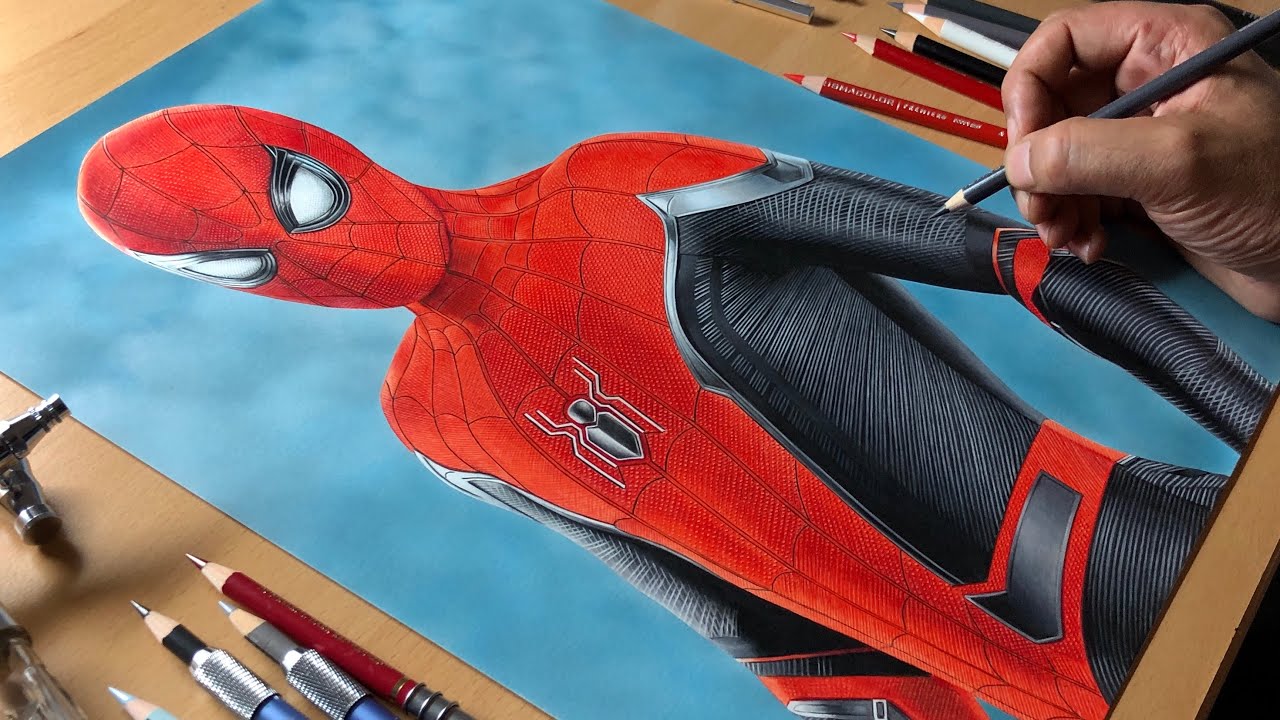 Spider-Man far from home drawing step-by-step